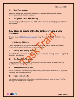 Standard Operating Procedure for Software Testing Create SOPs with ...