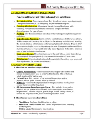 Standard Operating Procedure of Laundry Department | PDF