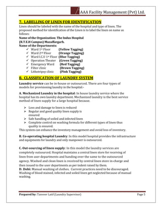 Standard Operating Procedure of Laundry Department | PDF