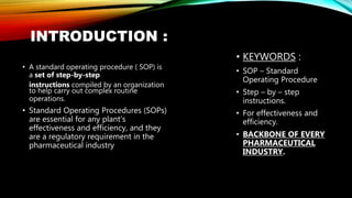 Standard operating procedures | PPT