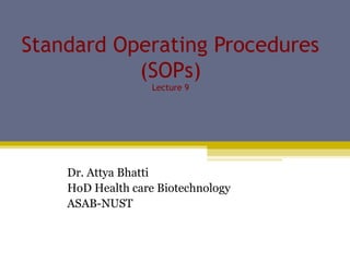 Standard Operating Procedures.اجراءات العملppt | PPT