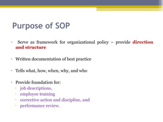 Standard Operating Procedures.اجراءات العملppt | PPT