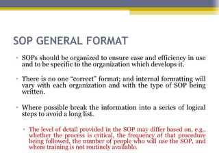 Standard Operating Procedures.اجراءات العملppt | PPT