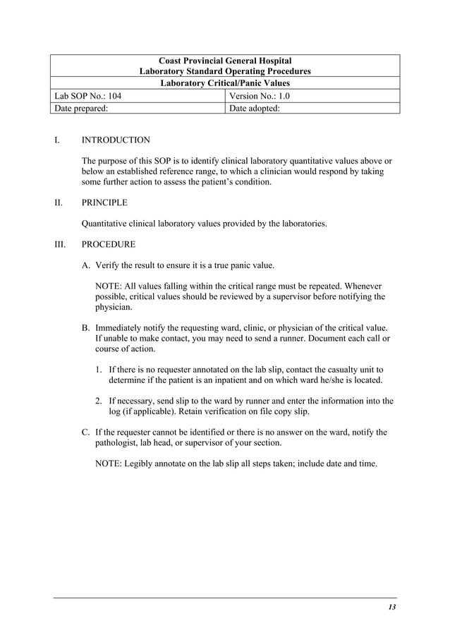 Standard operating procedures_for_laboratory_services | PDF | Blood ...