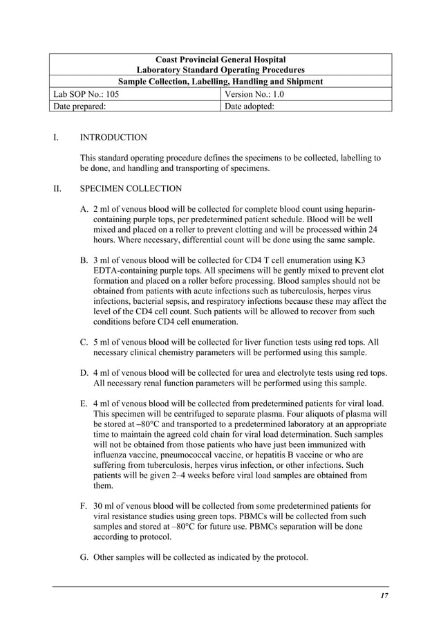 Standard operating procedures_for_laboratory_services | PDF