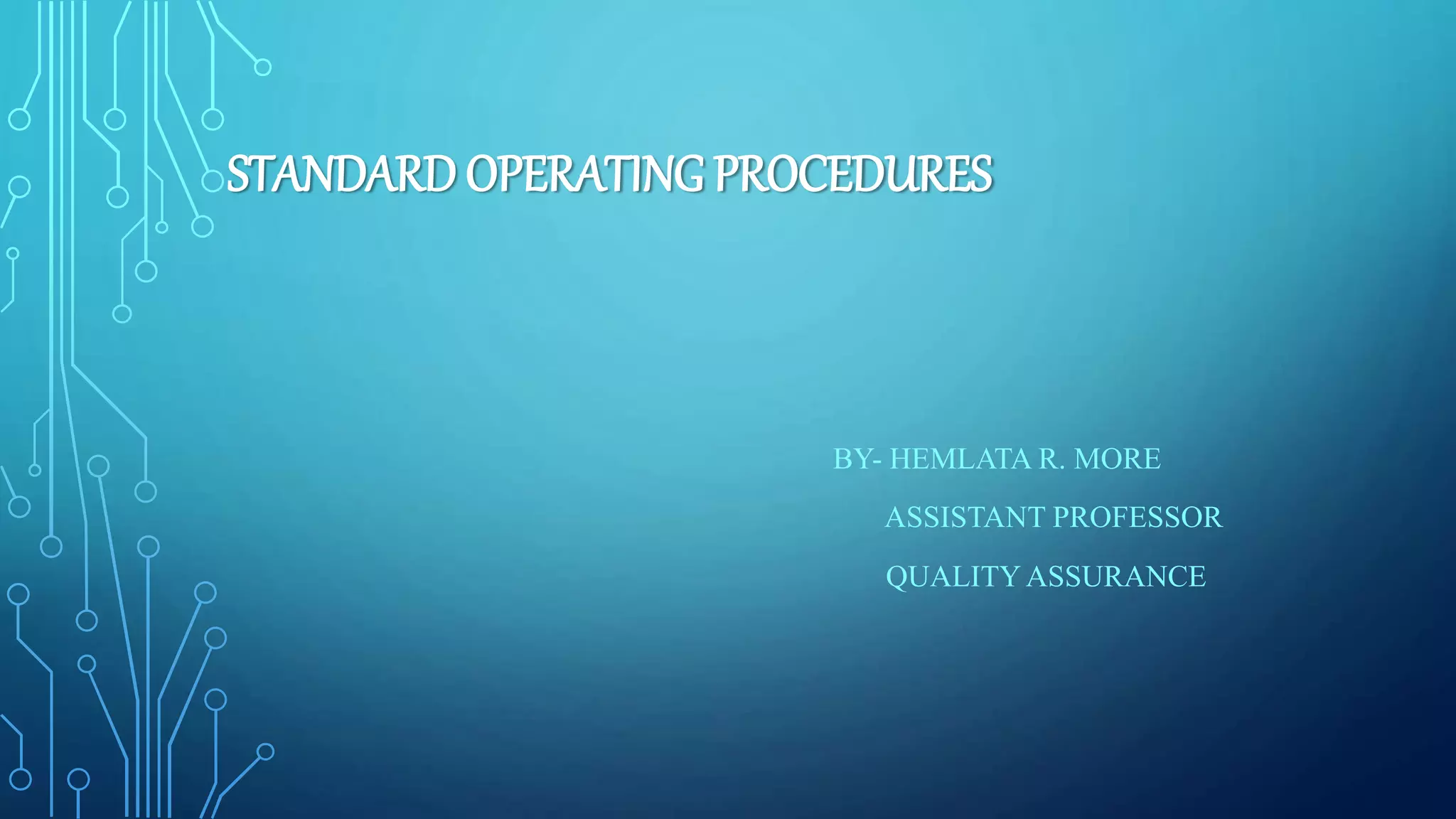 Standard Operating Procedure | PPTX