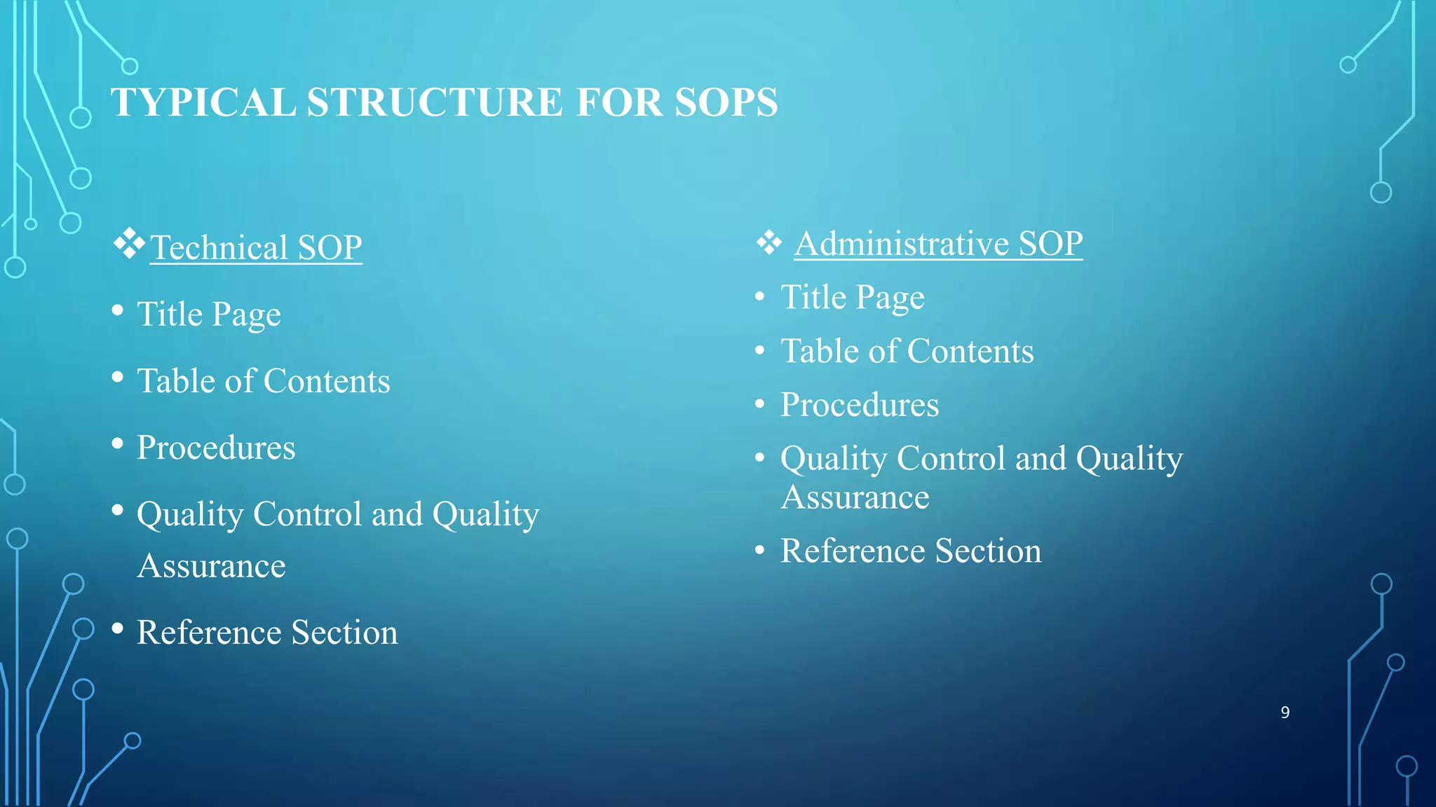 Standard Operating Procedure | PPTX