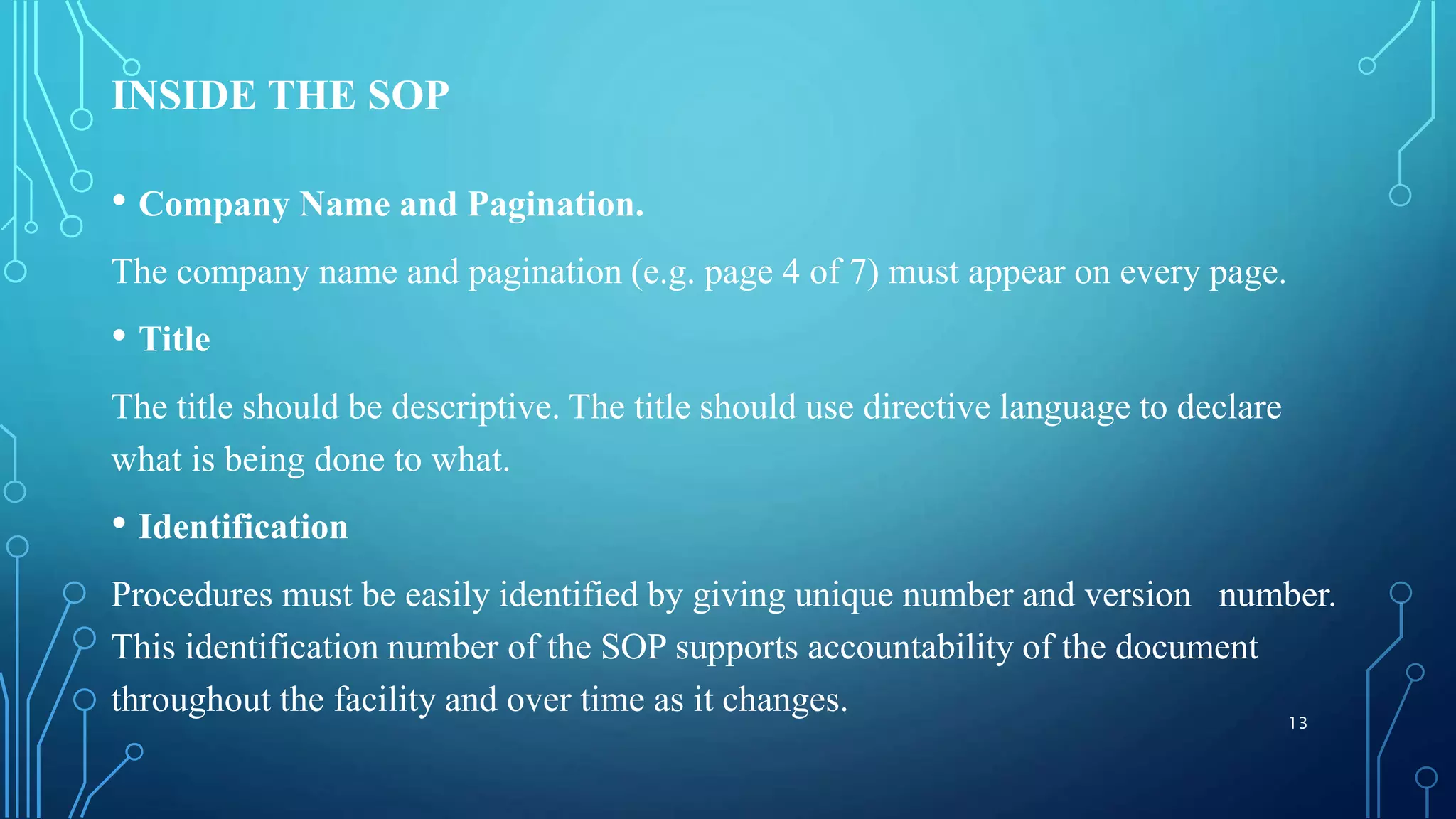 Standard Operating Procedure | PPTX