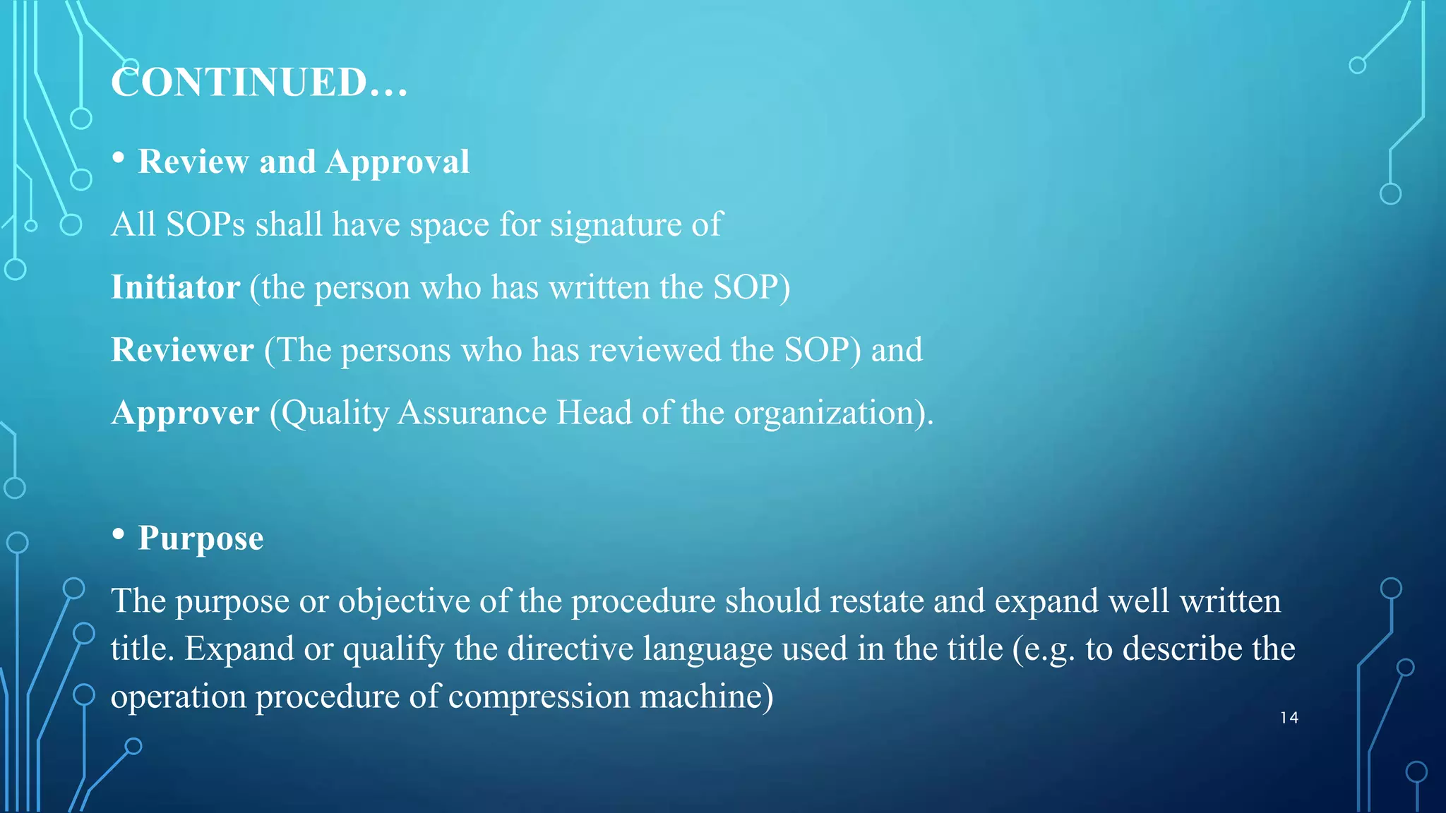 Standard Operating Procedure | PPTX