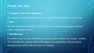 Standard Operating Procedure | PPTX