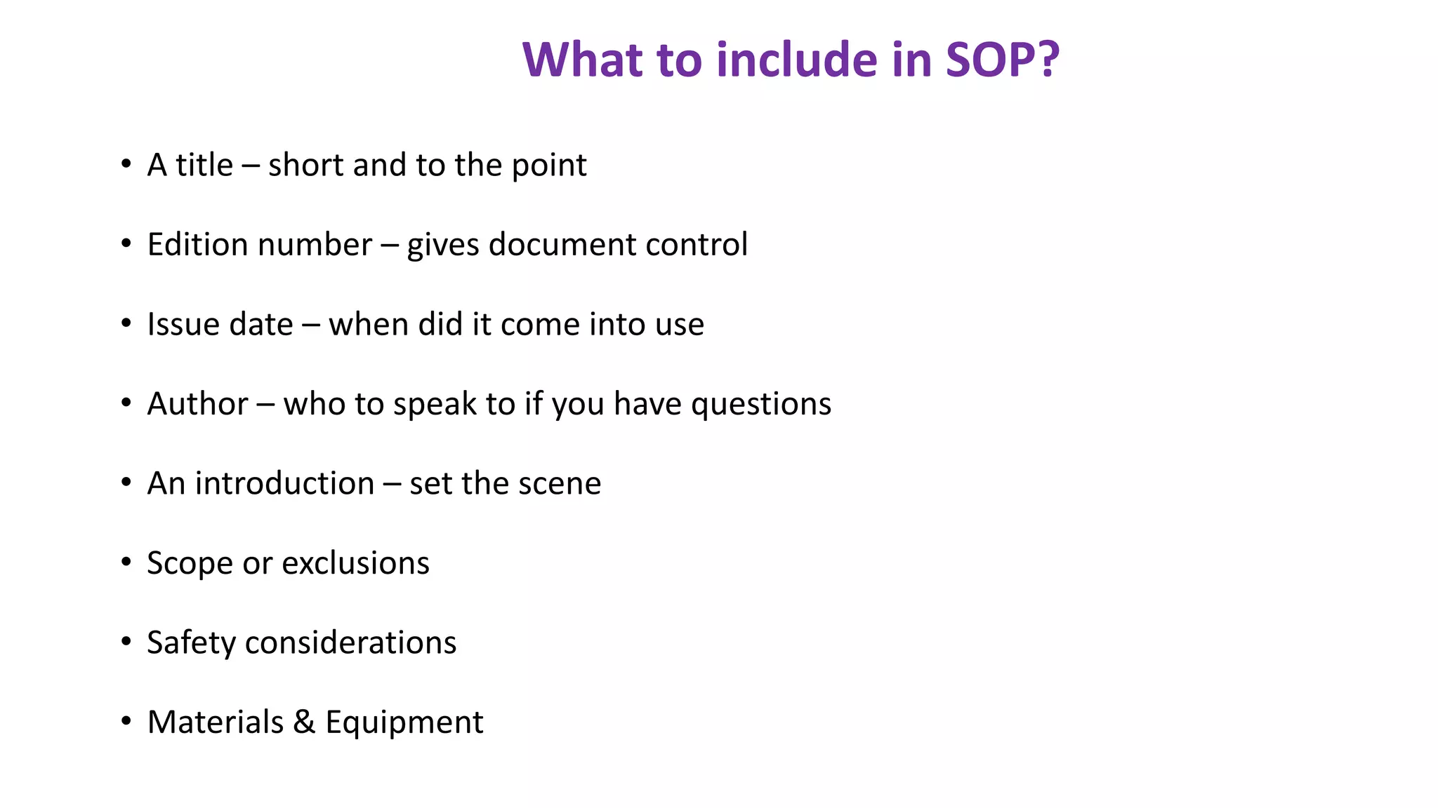 Standard operating procedure (sop) | PPTX
