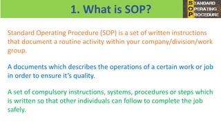 Standard operating procedure (sop) | PPTX