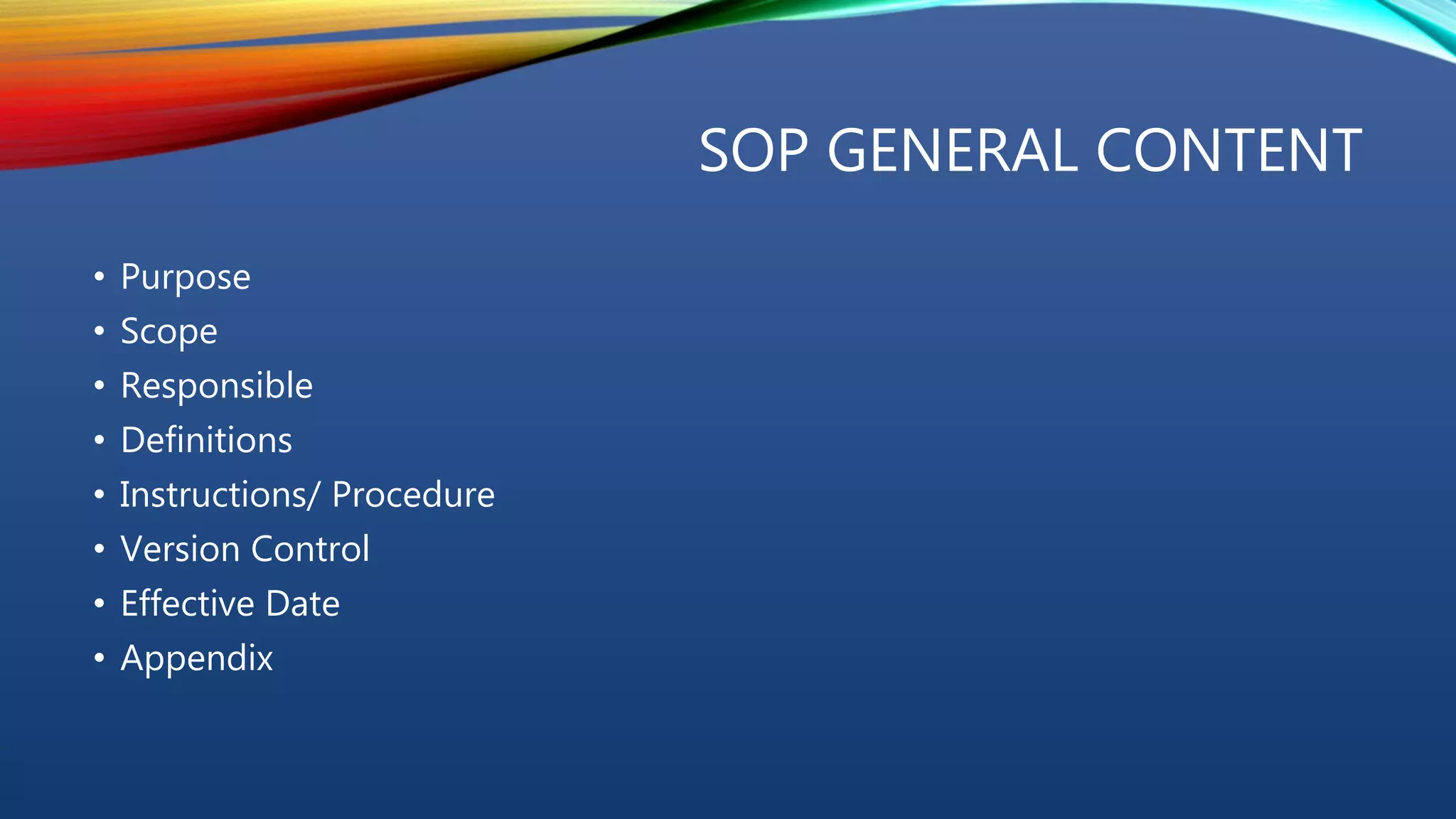 Standard operating procedure (sop) | PPTX