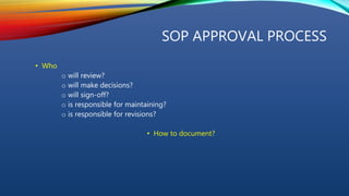 Standard operating procedure (sop) | PPTX