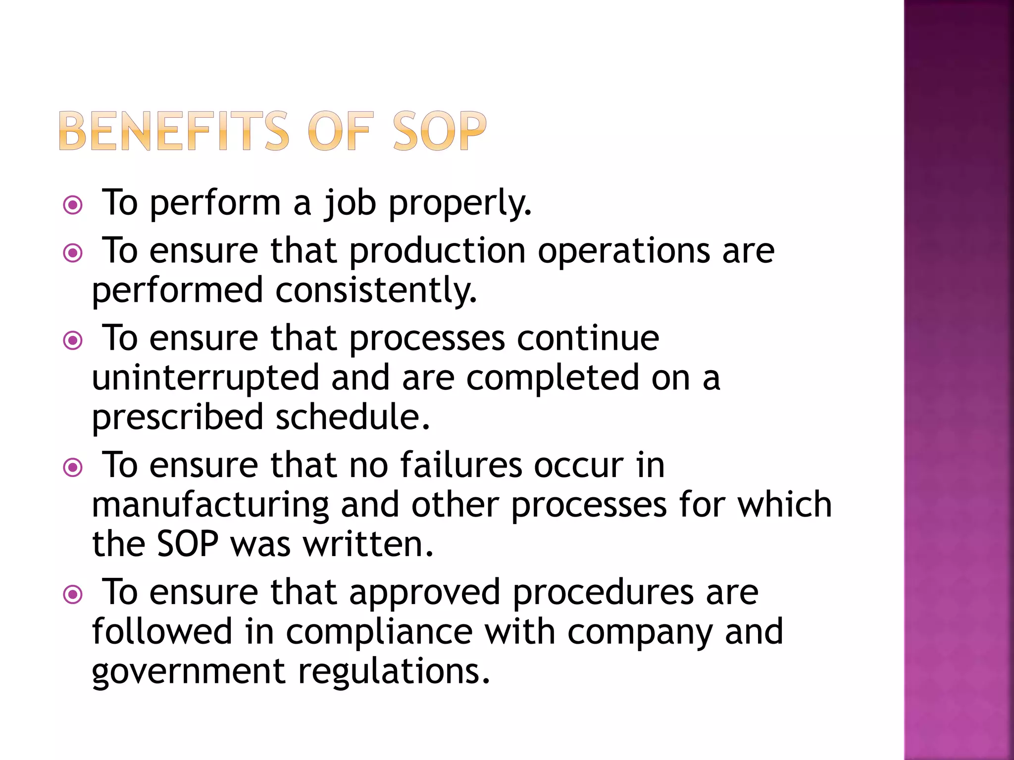 Standard operating procedure(sop)assignment | PPTX