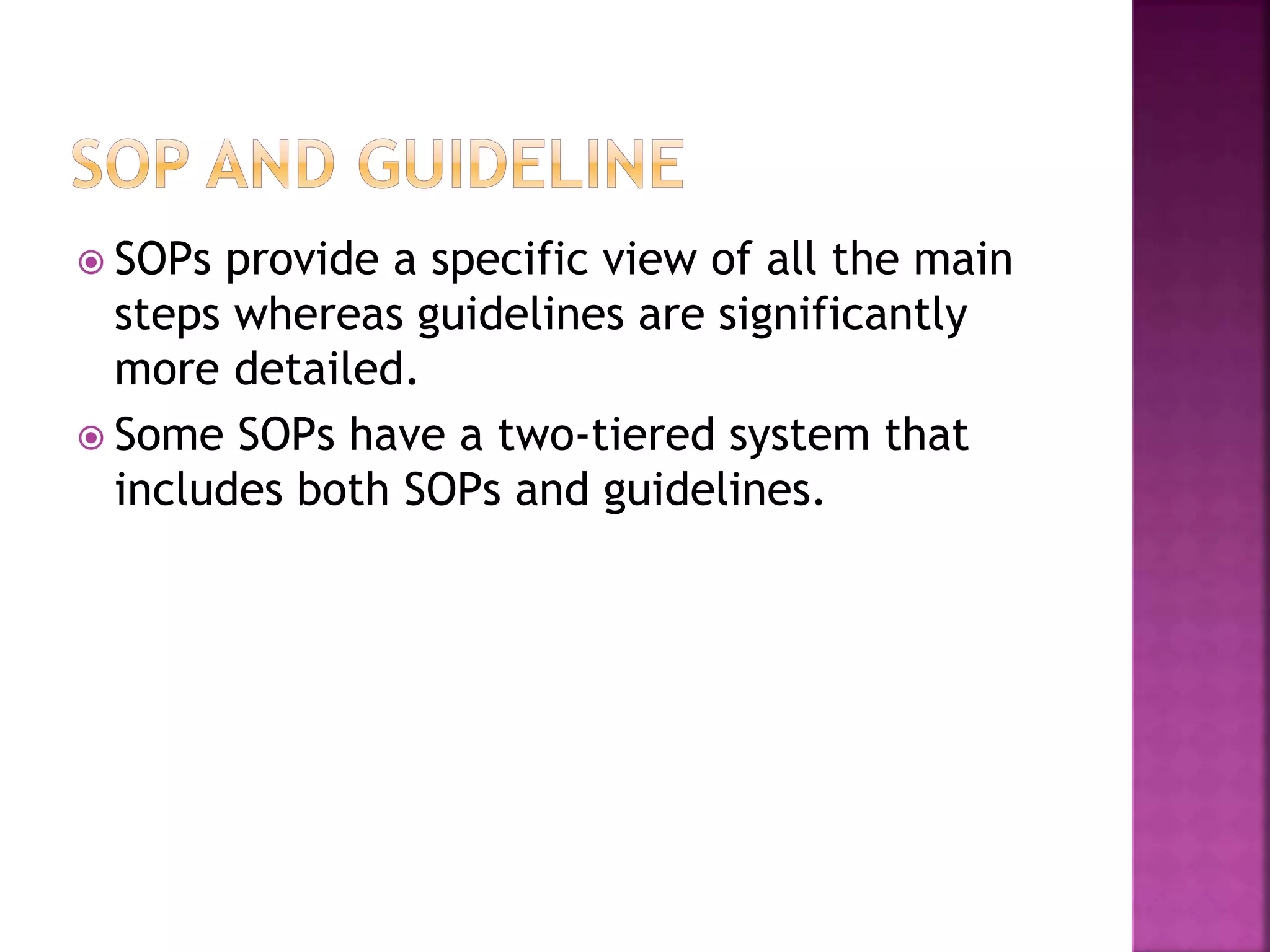 Standard operating procedure(sop)assignment | PPTX