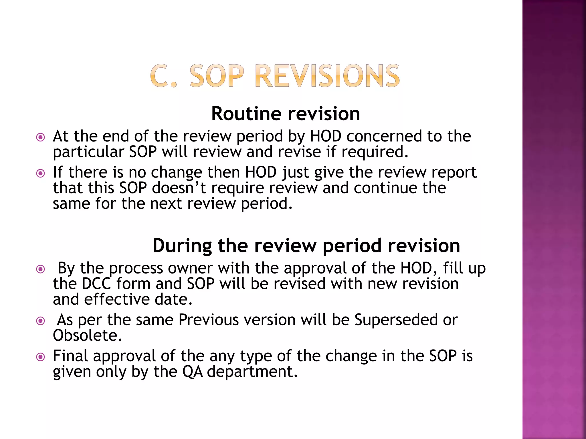 Standard operating procedure(sop)assignment | PPTX