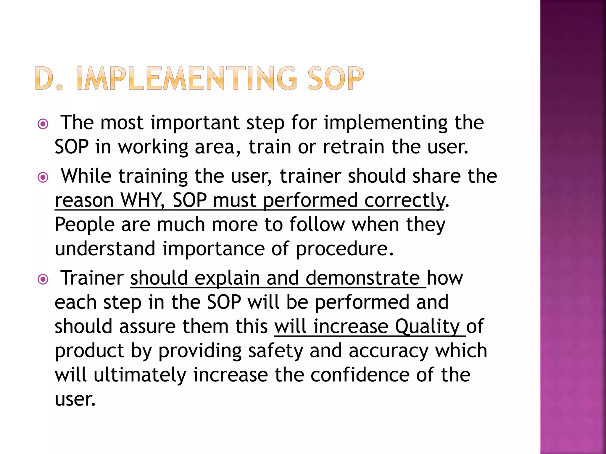 Standard operating procedure(sop)assignment | PPTX