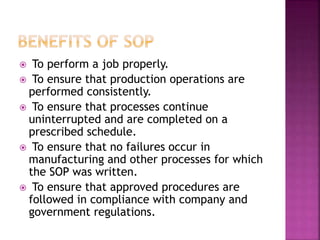 Standard operating procedure(sop)assignment | PPTX