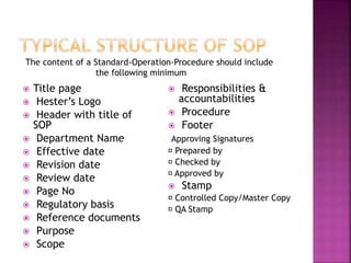 Standard operating procedure(sop)assignment | PPTX