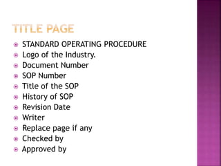 Standard operating procedure(sop)assignment | PPTX