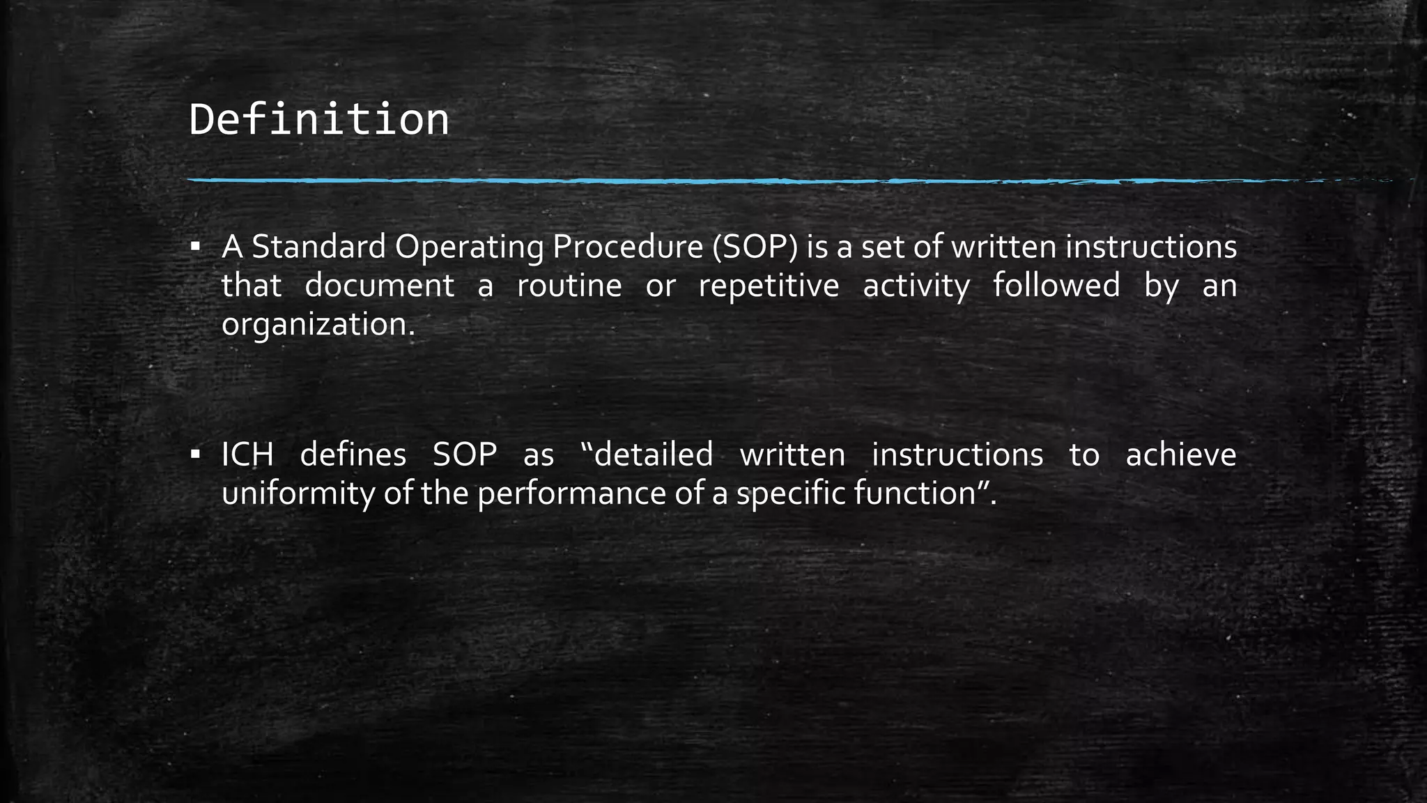 Standard operating procedure(so ps) | PPTX