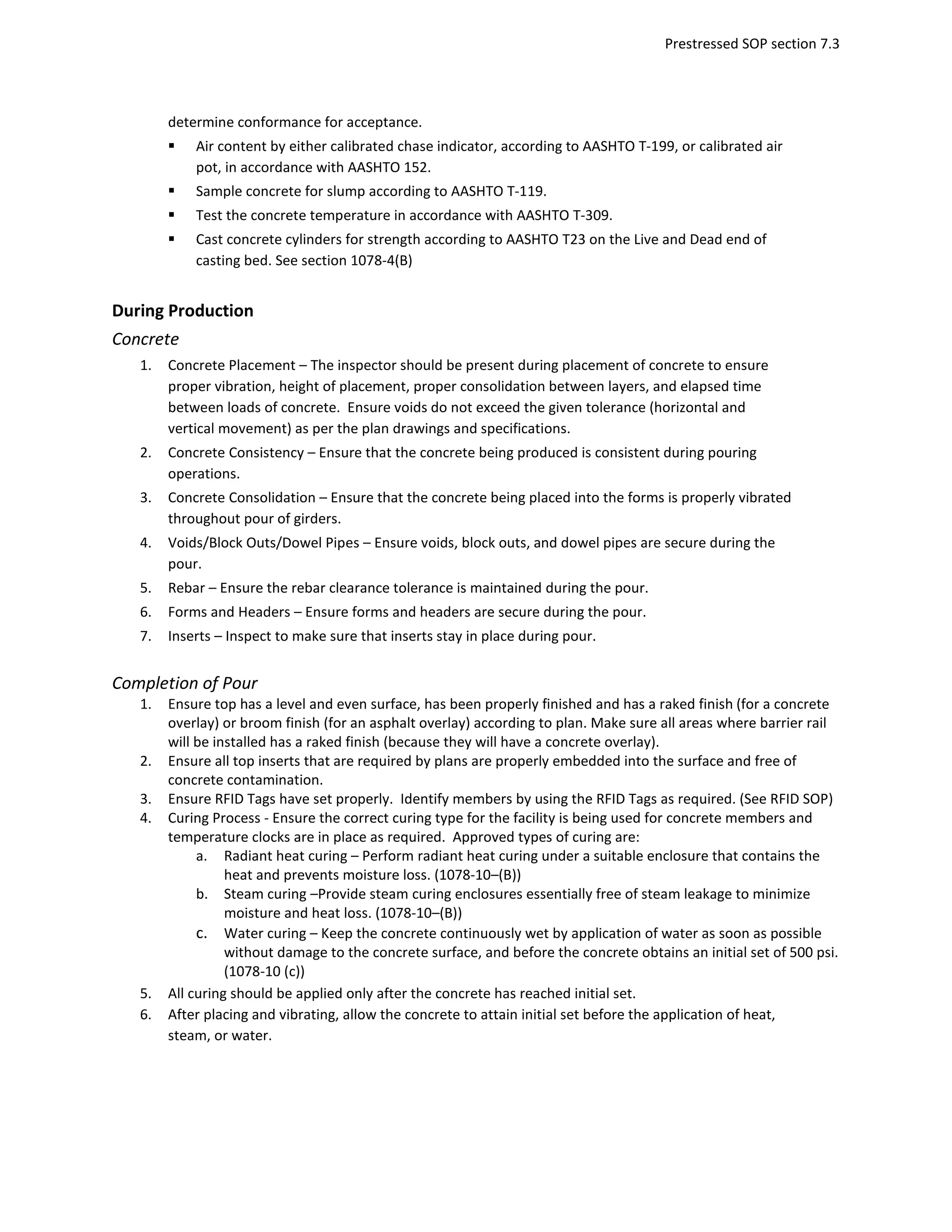 Standard Operating Procedures SOP for Prestressed Concrete Members ...