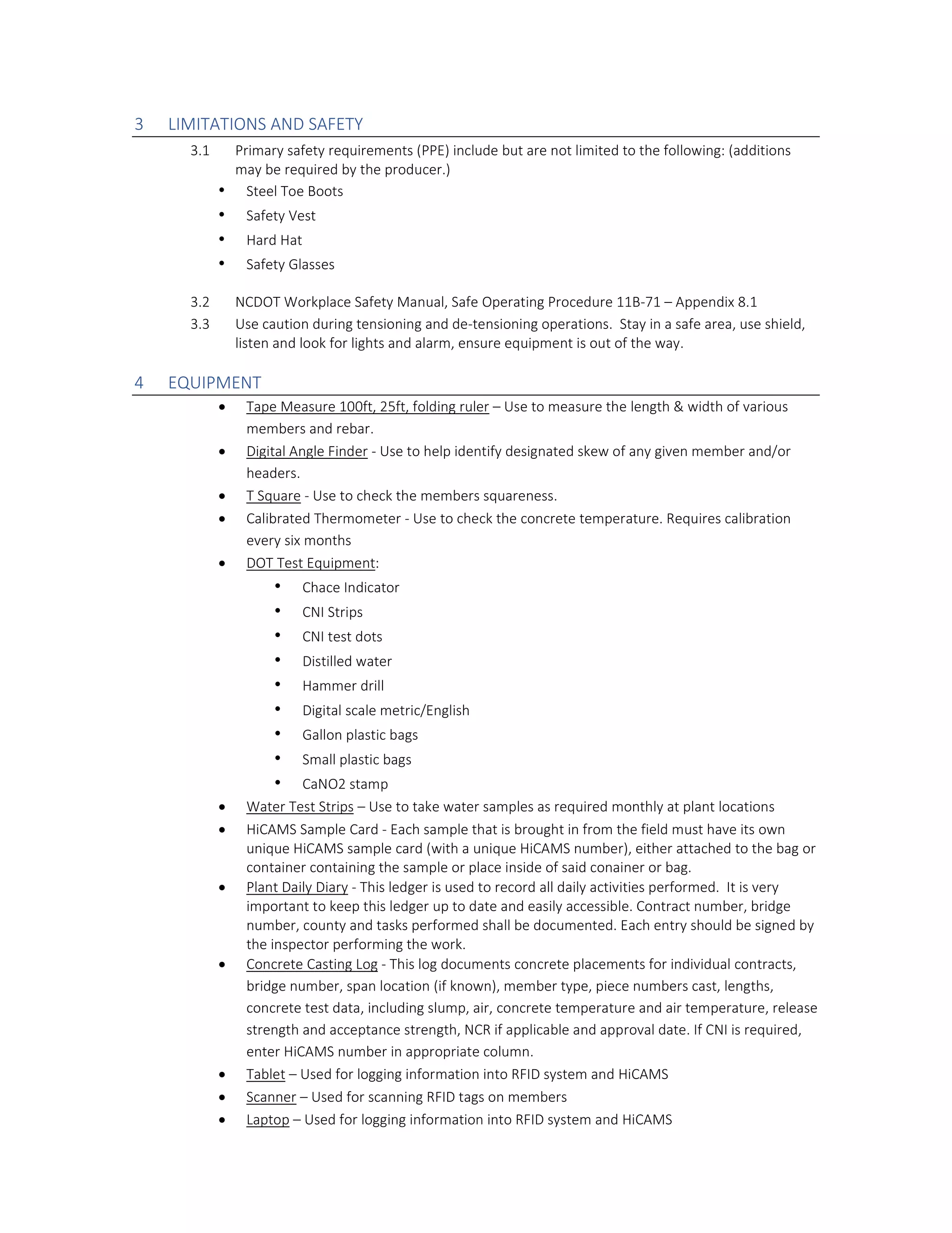 Standard Operating Procedures SOP for Prestressed Concrete Members ...