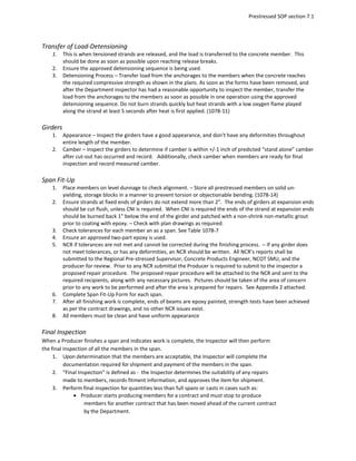 Standard Operating Procedures SOP for Prestressed Concrete Members ...