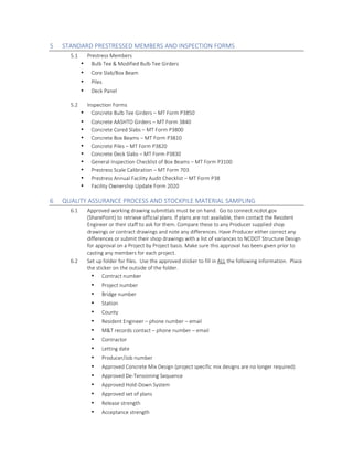 Standard Operating Procedures SOP for Prestressed Concrete Members ...