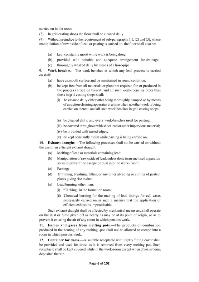 Standard Operating Procedures (SOPs) for safe operations on hazardous ...