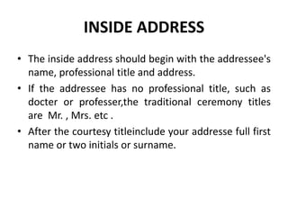 Standard parts of letter | PPTX