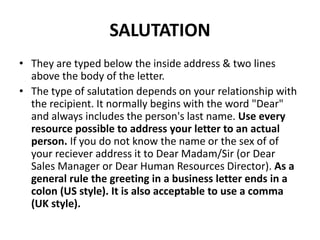 Standard parts of letter | PPTX