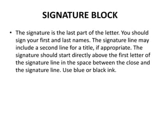 Standard parts of letter | PPTX