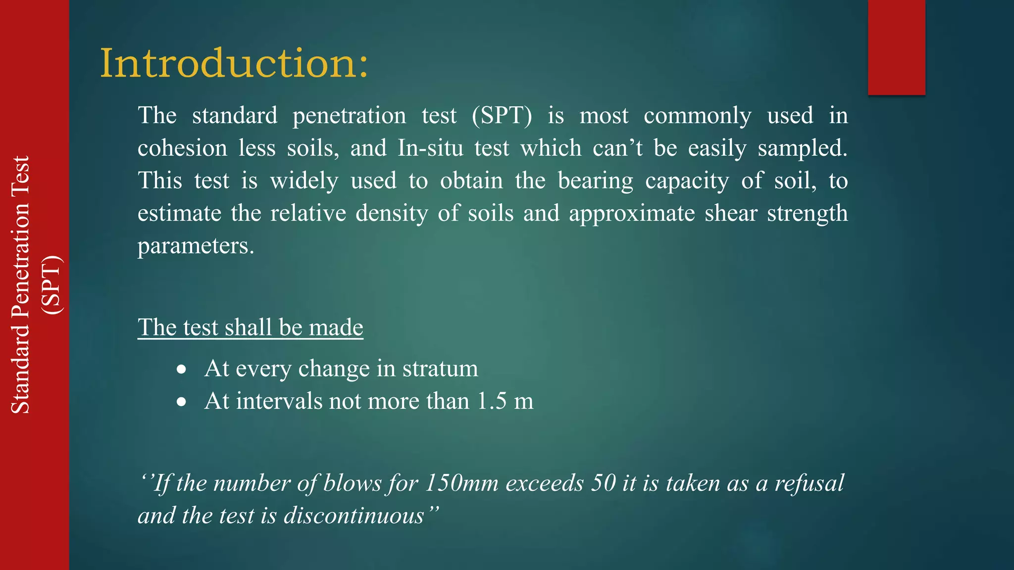 Standard penetration test (spt) | PPTX
