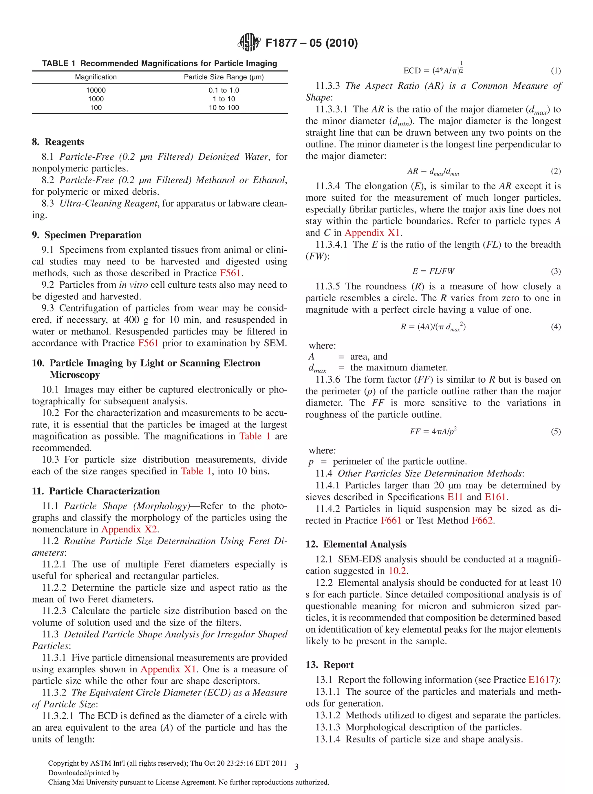 Standard practice for characterization of particles astm | PDF