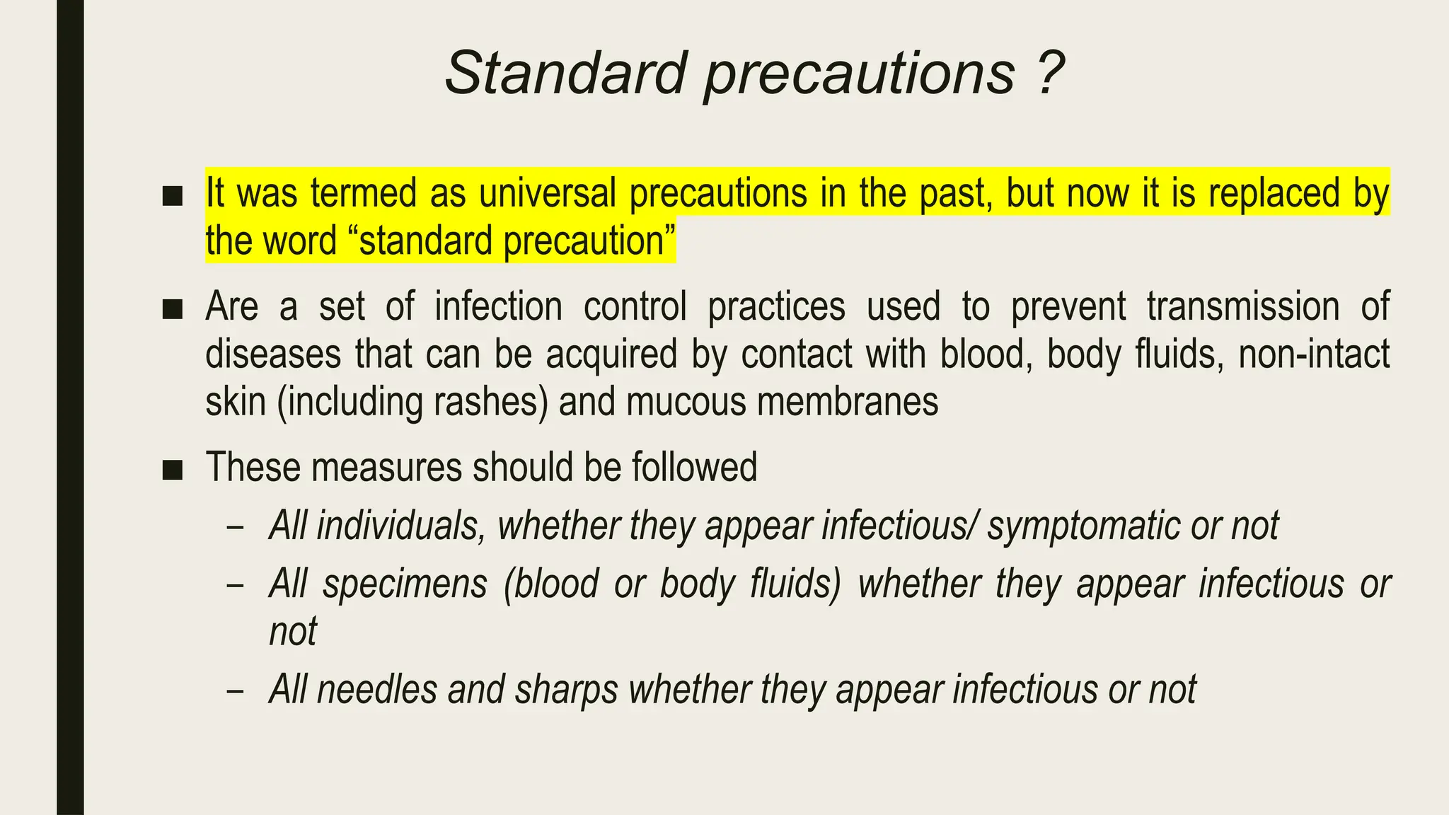 standard precaution drbhavika.pptx Skill Module 1.9 (Foundation Course ...