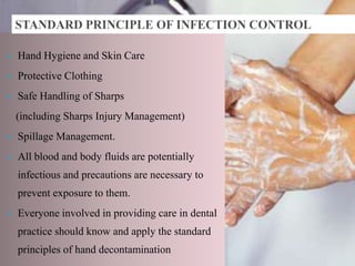 Standard precautions in prevention of cross infection,policies in ...