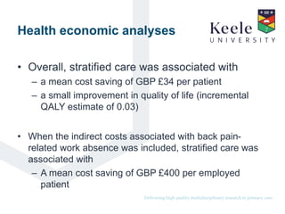 What is the STarT Back approach? | PPT