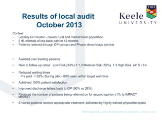 What is the STarT Back approach? | PPT