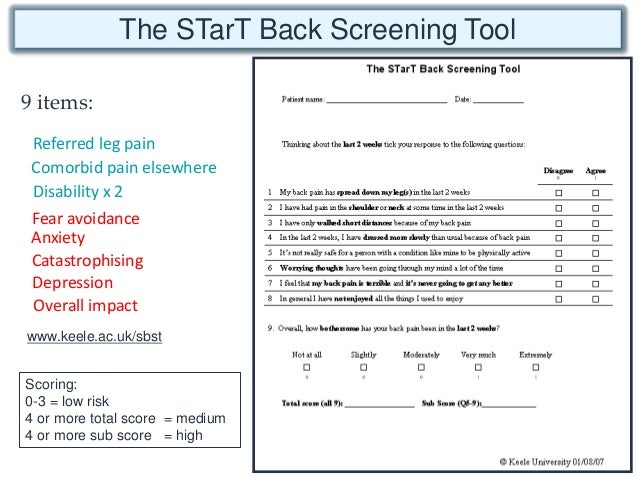 What is the STarT Back approach?