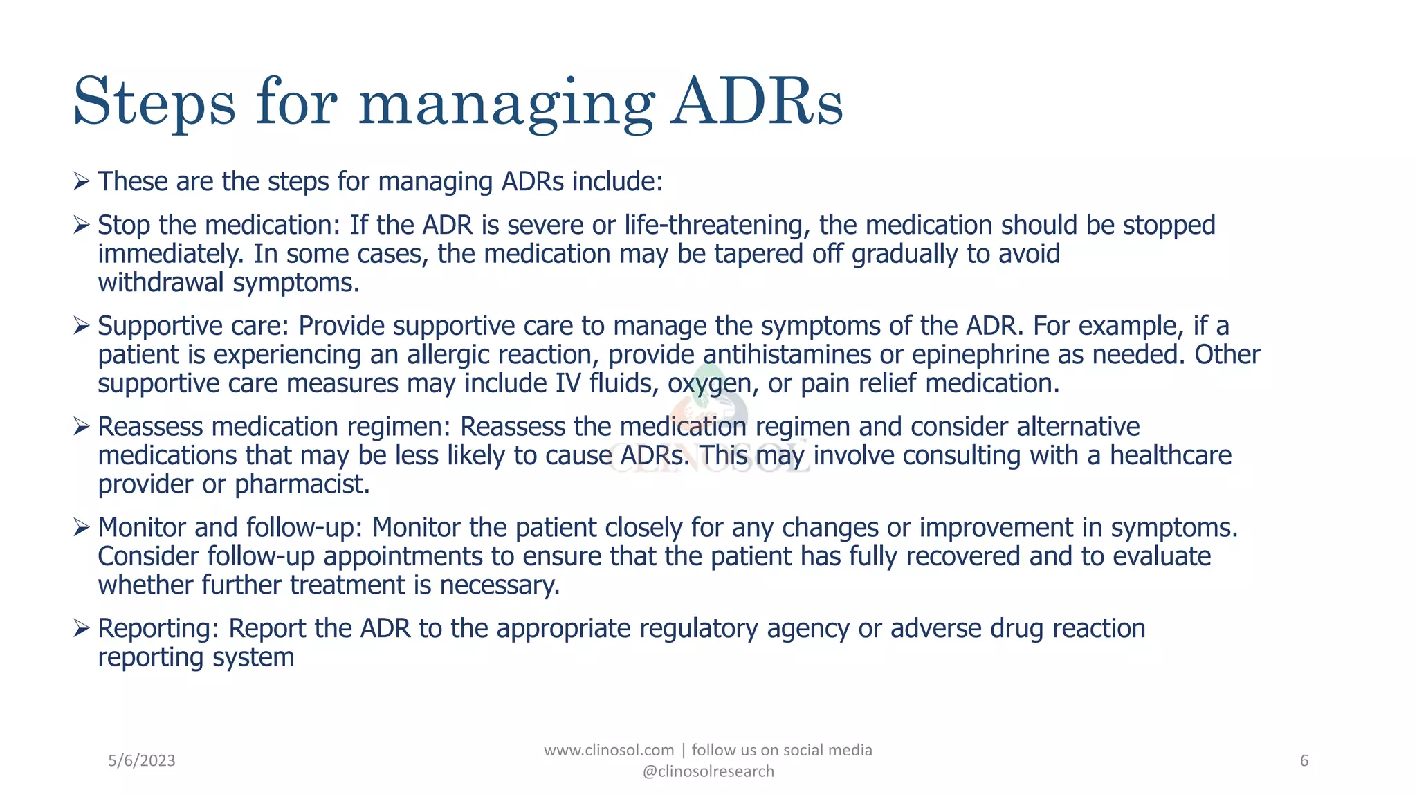 Management of Adverse drug reactions | PPTX
