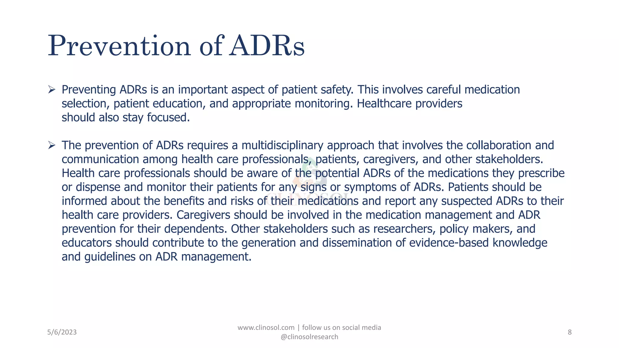 Management of Adverse drug reactions | PPTX