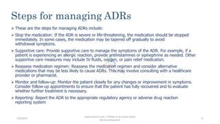 Management of Adverse drug reactions | PPTX