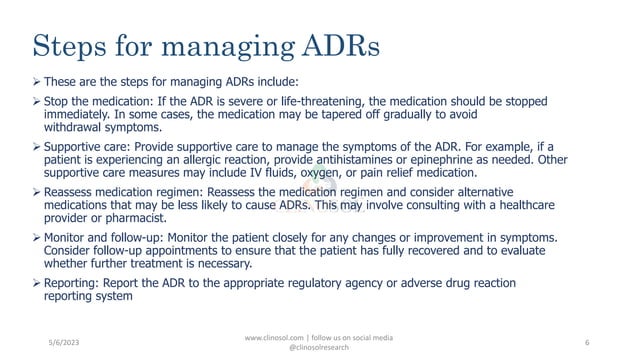 Management of Adverse drug reactions | PPTX | Pharmaceutical Drugs ...