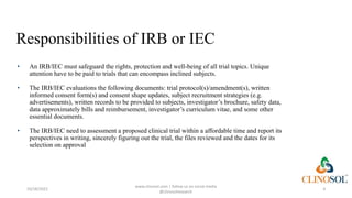 Role of IRB and IEC in Safeguarding the Subjects in Clinical Trials | PDF