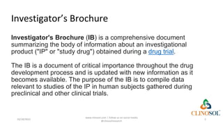 Investigator's Brochure - The Road Map for Investigators | PPTX ...