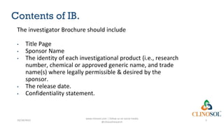 Investigator's Brochure - The Road Map for Investigators | PPTX ...