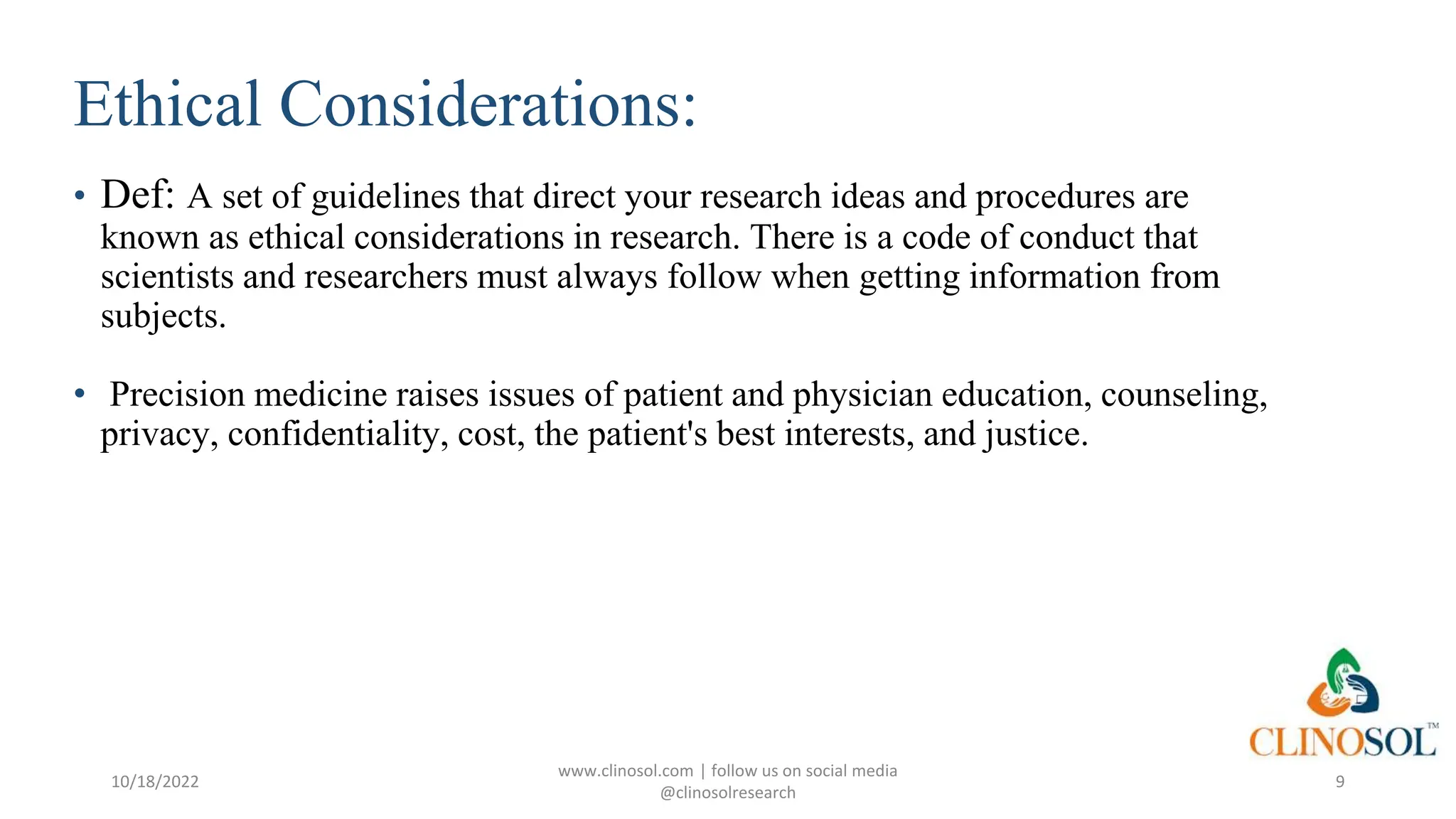 Ethical Considerations in Precision Medicine Research | PPTX