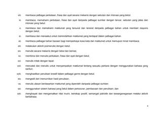 Standard Prestasi Bahasa Malaysia KSSR Tahun Satu (SK) | DOC